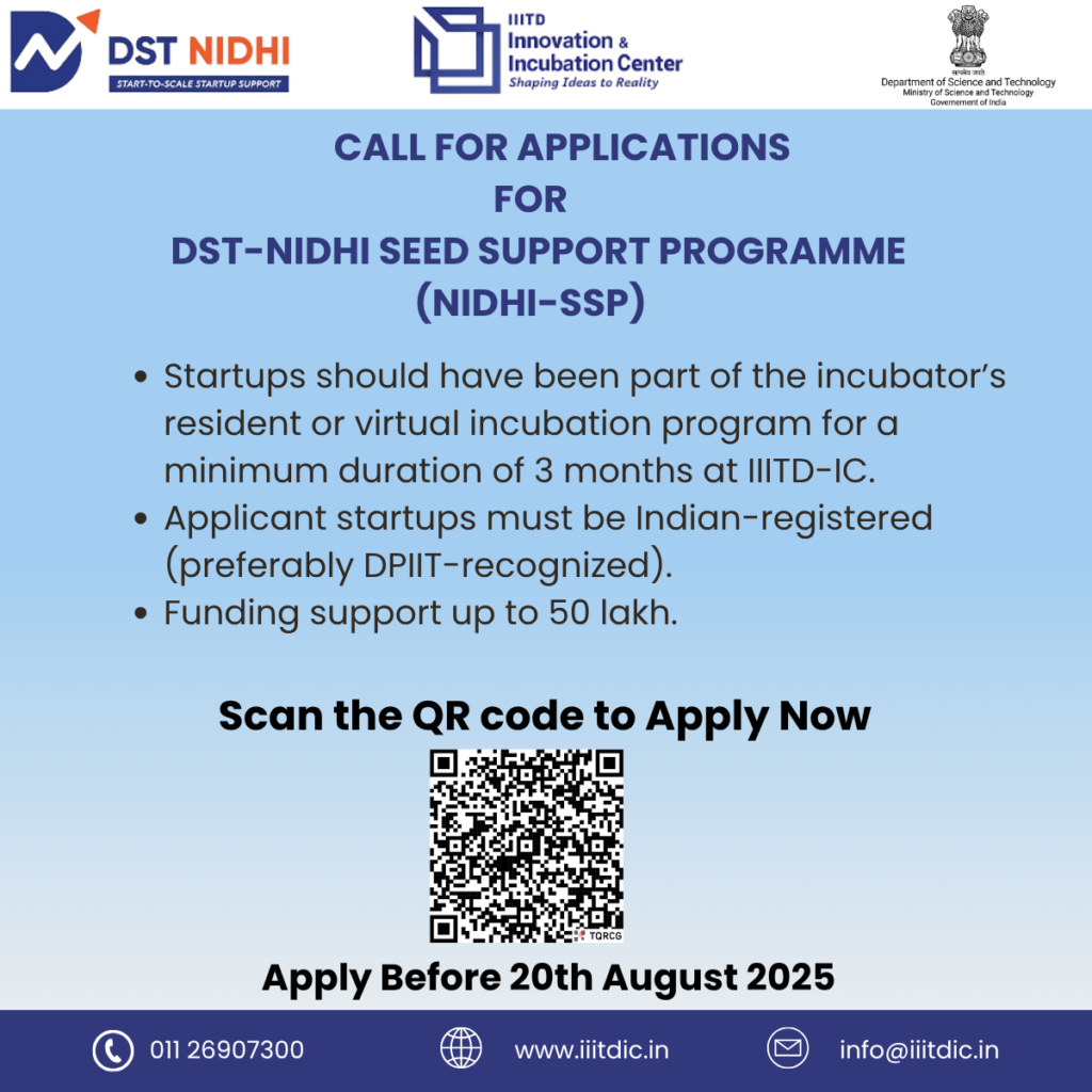 IIITD Innovation & Incubation Center – Startup funding in Delhi